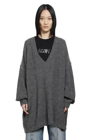 MAISON MARGIELA Wool Alpaca V-neck Sweater