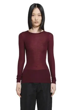 JIL SANDER Lightweight Wool Crewneck Sweater - Red