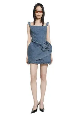 Magda Butrym Off-shoulder Denim Mini Dress