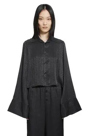 MAISON MARGIELA Viscose Blend Jacquard Shirt - Black