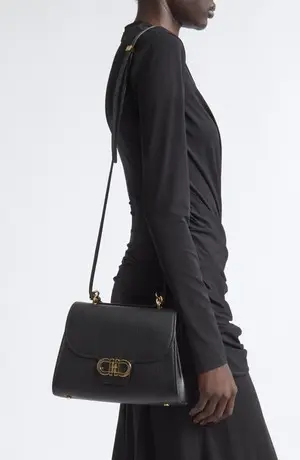 FERRAGAMO Medium Double Gancini Leather Top Handle Bag