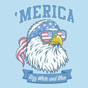 LOST GODS America Cool Bald Eagle Graphic T-shirt
