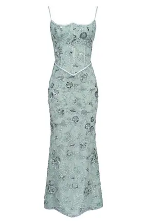 House Of Cb Naima Hand-beaded Maxi Dress