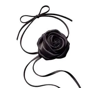 ANGELIKA JOZEFCZYK Catrice Satin Rose Choker - Black