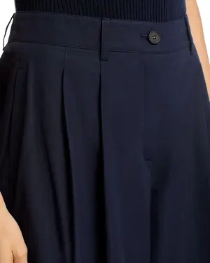Lafayette 148 New York Cotton Poplin Wide Leg Ankle Pants