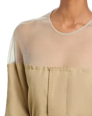 MAISON MARGIELA Cotton Midi Trench Dress With Sheer Yoke