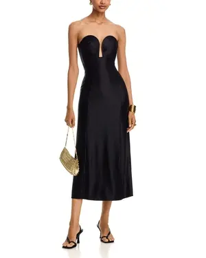 Rabanne Structured Heart Bustier Midi Dress
