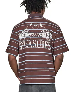 PLEASURES Teleport Logo Graphic Boxy Polo Shirt