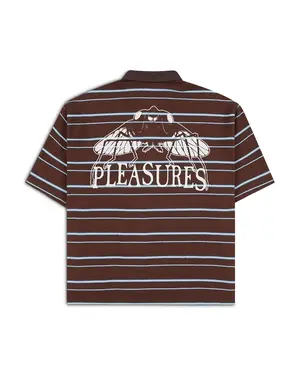 PLEASURES Teleport Logo Graphic Boxy Polo Shirt