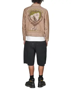 PLEASURES Cat Mirror Stripe Trucker Jacket