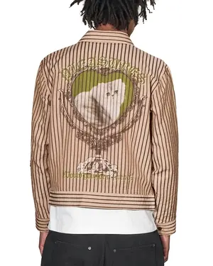 PLEASURES Cat Mirror Stripe Trucker Jacket