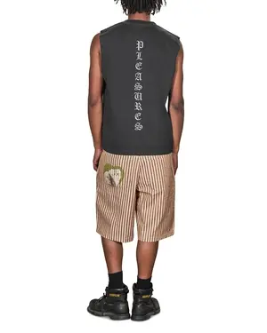 PLEASURES 7 Cat Mirror Stripe Shorts