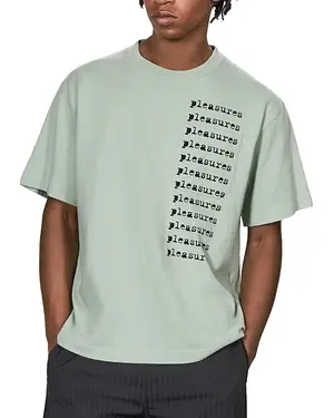 PLEASURES Slip Pocket Logo T-shirt - Sage