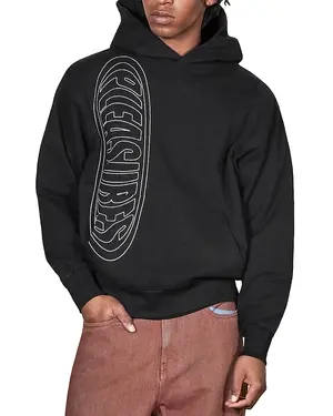 PLEASURES Ellipse Logo Graphic Hoodie - Black