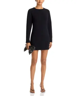 MILLY Audrey Crepe Mini Dress - Black
