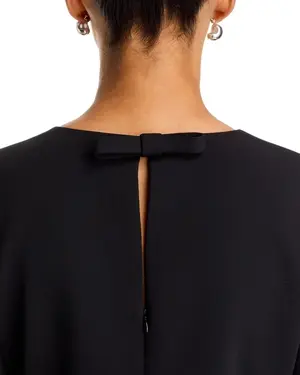 MILLY Audrey Crepe Mini Dress - Black