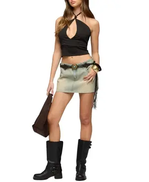 EDIKTED Halter Neck Cutout Top