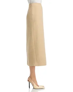 Oscar De La Renta Cotton Wool Tweed Pencil Skirt
