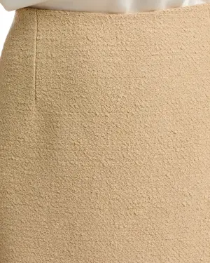 Oscar De La Renta Cotton Wool Tweed Pencil Skirt