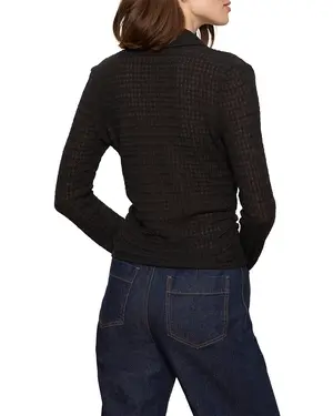 Sanctuary Juno Textured Button Front Top - Black