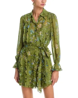 Cinq À Sept Estelle Windswept Floral Dress - Iguana Multi
