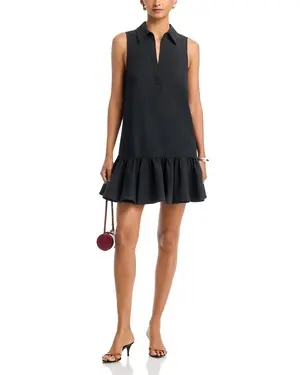 Cinq À Sept Sleeveless Collared Dress With Ruffled Hem
