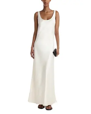 RÓHE Scoop Neck Satin Dress - Ivory