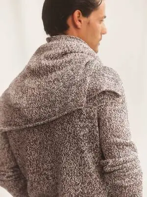 REISS Roach Cotton-blend Marled Half-zip Polo Jumper