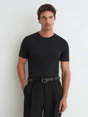 REISS Brad Air-water Cotton Muscle-fit T-shirt - Black