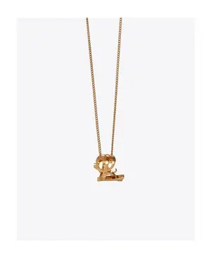 Saint Laurent Monogram Twist Pendant Necklace