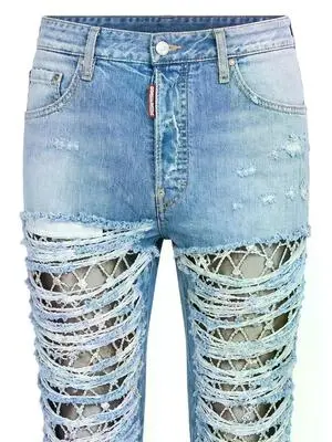 Dsquared2 642 Super-destroyed Rhinestone Embellished Jeans