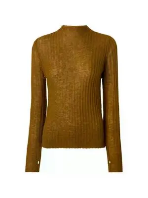 Pinko Ribbed-knit Mock-neck Sweater