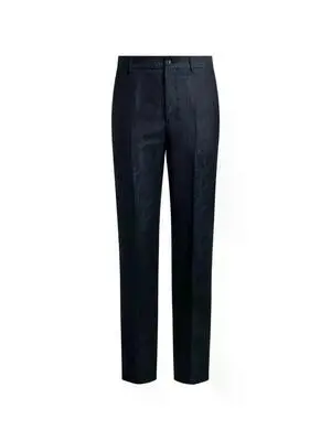 Etro Wool Jacquard Trousers With Arnica Motif