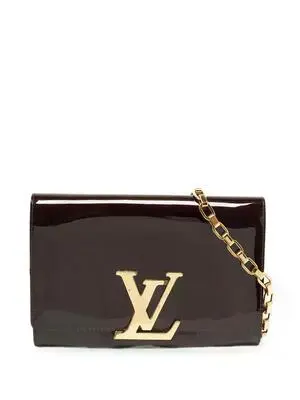 LOUIS VUITTON Louise Clutch Bag With Chain Strap - Red