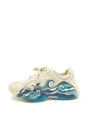 Gucci Rhyton Wave-print Sneakers - Neutrals
