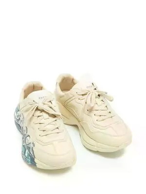 Gucci Rhyton Wave-print Sneakers - Neutrals