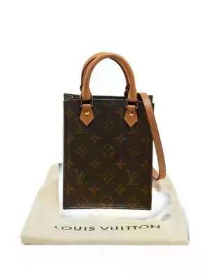 LOUIS VUITTON 2020 Petit Sac Plat Monogram Tote Bag - Brown