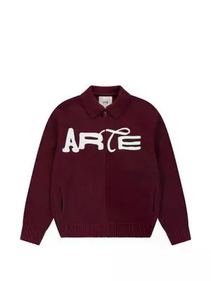 ARTE ANTWERP Logo Embroidered Zip-up Cardigan