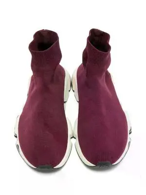 Balenciaga Graffiti-print Sock-style Sneakers - Red