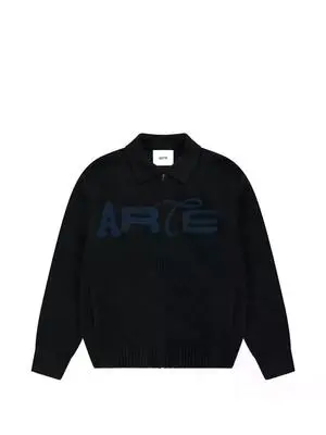 ARTE ANTWERP Logo Embroidered Zip-up Cardigan