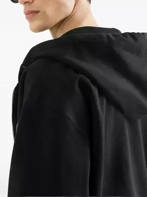 Dolce & Gabbana Cotton Hooded Sweatshirt With Logo Plate - Black
