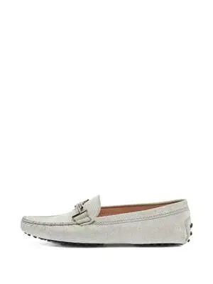 TOD'S Double T Glitter-detail Loafers