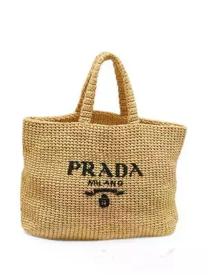 Prada Raffia Tote Bag