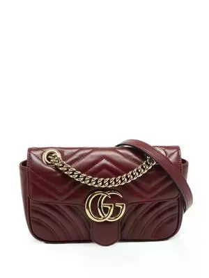 Gucci Small Gg Marmont Matelassé Shoulder Bag - Red
