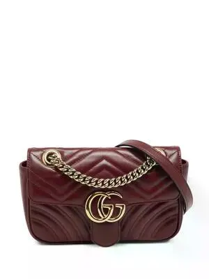 Gucci Small Gg Marmont Matelassé Shoulder Bag - Red
