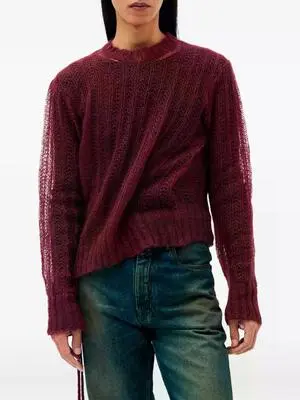 ANN DEMEULEMEESTER Open-knit Levar Sweater - Red
