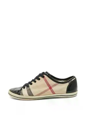 Burberry Nova Check Canvas Low-top Lace-up Sneakers