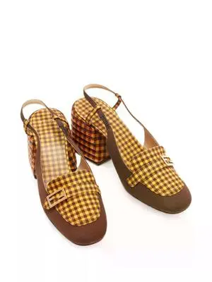 Fendi Promenade Gingham Slingback Pumps