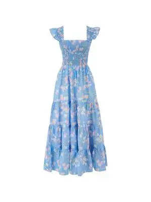 Rixo Kendall Floral-print Smocked Maxi Dress