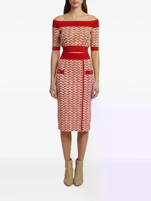 Elisabetta Franchi Monogram Jacquard Knit Set